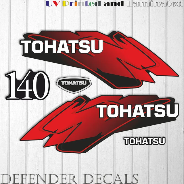 TOHATSU 140 HP Two Stroke outboard engine decal sticker set kit ...