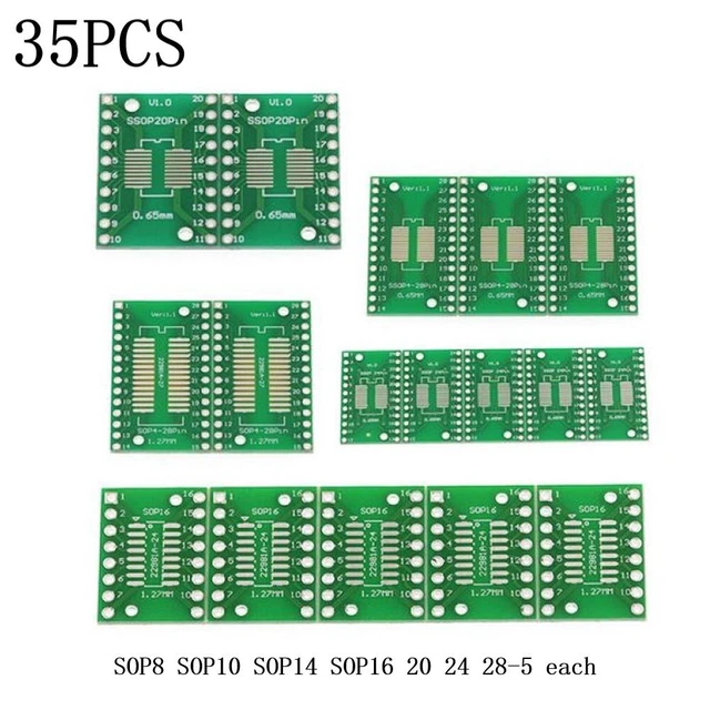 IC ADAPTER BOARD SSOP Board 5V 5W 7 Kinds DIP8/SMD To DIP Electric For ...