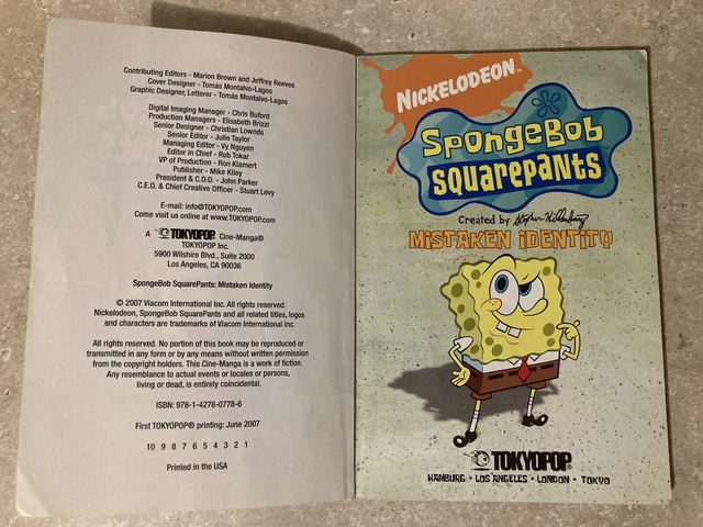SPONGEBOB SQUAREPANTS MISTAKEN Identity Cine-Manga Tokyopop Book ...