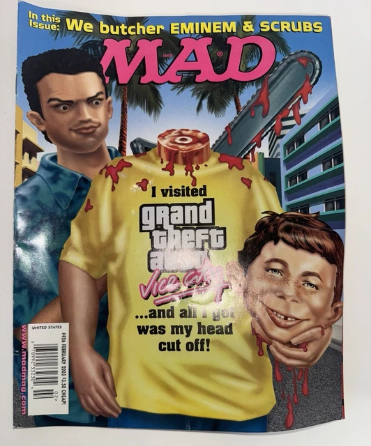 VINTAGE MAD MAGAZINE Grand Theft Auto Vice City Feb 2003 #426 Eminmen ...