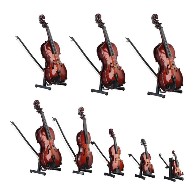 WOODEN MINIATURE VIOLIN Model, Mini Musical Instrument Replica Model ...