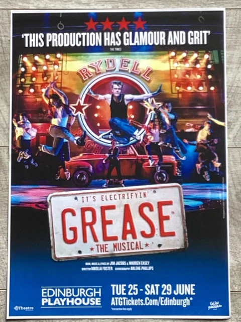GREASE THE MUSICAL poster - Edinburgh june 2024 show event tour gig memorabilia £9.95 - PicClick UK