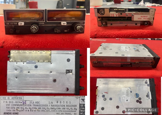 RADIO COM/NAV BENDIX King Model KX155 (28 V) - P/N 069-1024-35 S/N ...