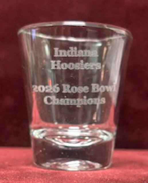 INDIANA HOOSIERS 2026 Rose Bowl Champions Heavy Duty 2 oz glass shot ...