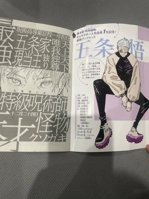 JUJUTSU KAISEN SATORU Gojo Official Booklet Character Guide Art ...