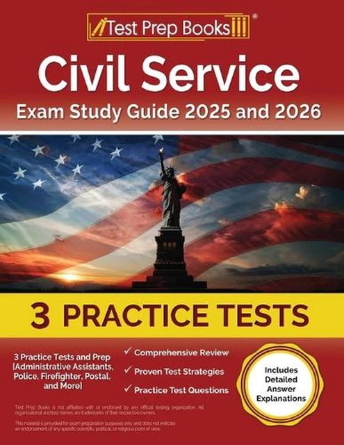 CIVIL SERVICE EXAM Study Guide 2025 and 2026: 3 Practice Tests and Prep ...