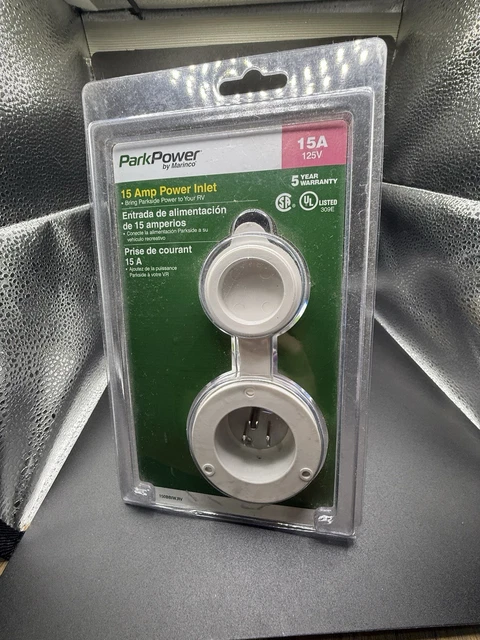 MARINCO® 150BBIW - 15 A 125 V 3-Wire White Front Mount Shore Power ...