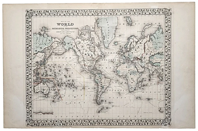 OLD STANFORD'S GENERAL Map Of The World On Mercator's Projection £39.95 ...