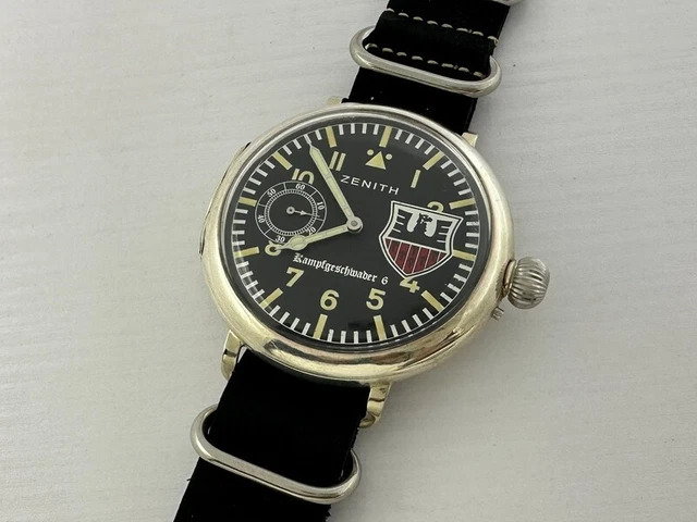 ZENITH LACO AVIATOR KG6 Bomber Wing Luftwaffe Pilot WWII RARE Swiss ...