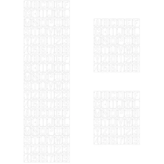 5 SETS ALPHABET-VORLAGEN Alphanumerische Schablonen Für Holzschilder ...