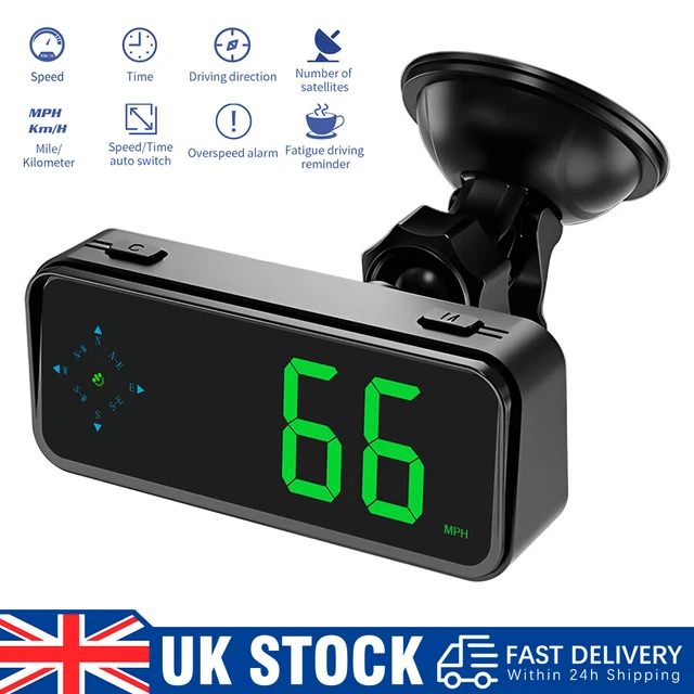2024 MINI LED Digital Speedometer GPS Car HUD Head Up Display MPH/KMH ...