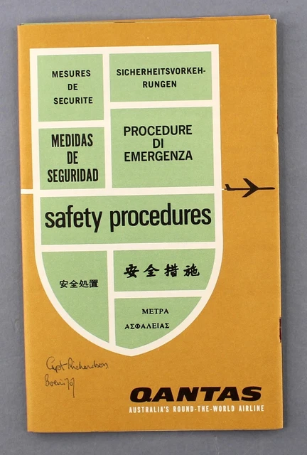 QANTAS BOEING 707 Airline Safety Card Vintage Australia Qf £279.95 ...