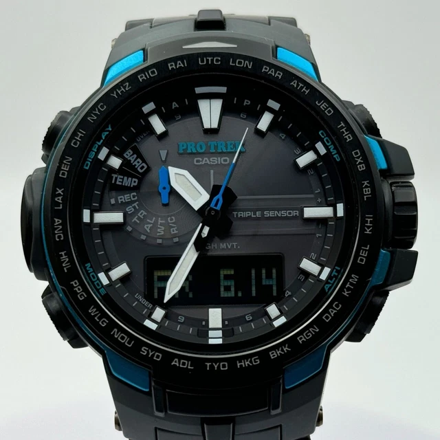 CASIO PRO TREK Triple Sensor PRW-6100Y-1AJF Montre analogique et numérique... EUR 345,29 ...