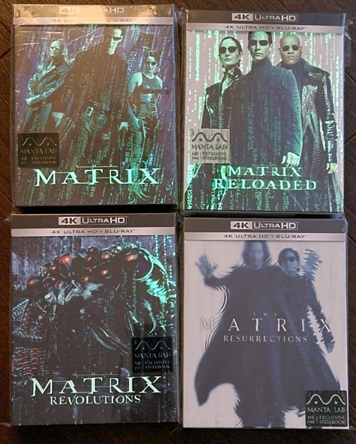 MANTA LAB THE Matrix Quadrilogy Full Slips 4K Uhd Steelbook Reloaded ...