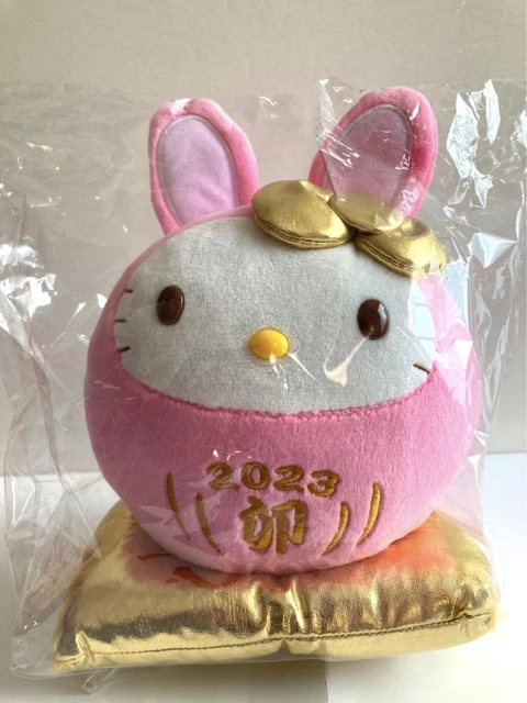 HELLO KITTY YAKULT Original 2023 Rabbit Daruma Plush doll 21cm Sanrio ...