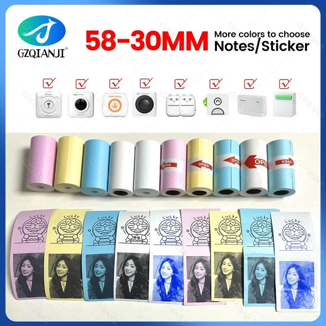 THERMAL LABEL PRINTER Notes Paper Roll Photo Printer A6 A8 Paperang ...