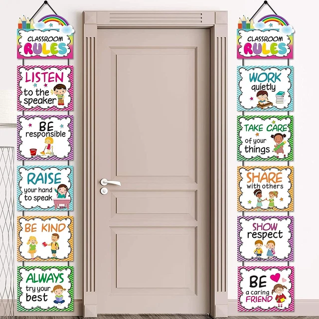 CLASSROOM RULES POSTERS Classroom Bulletin Board Decorations Set for ...