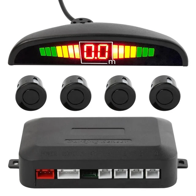 4 SENSORS LED DISPLAY Car Parking Sensor Kit Reverse Backup Radar ...