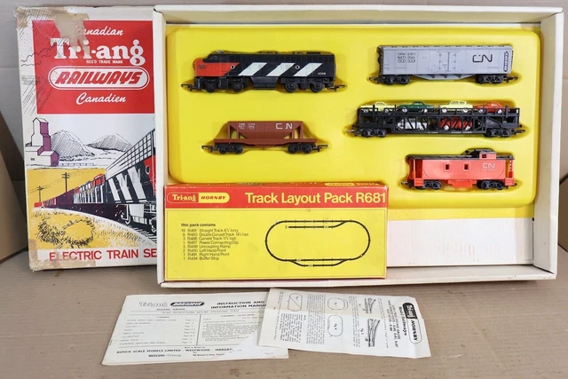 TRIANG HORNBY SS680 CANADIAN CN DIESEL SET LOCOMOTIVE & WAGONS oj $700. ...