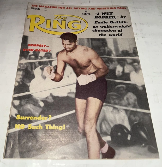 VTG JANUARY 1962 The Ring Magazine Boxing Wrestling Jack Dempsey Emile ...