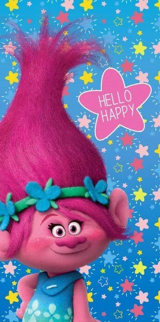 TROLLS PINK BEACH Towel Swimming Holiday Microfibre Fast Dry 140 x 70cm ...