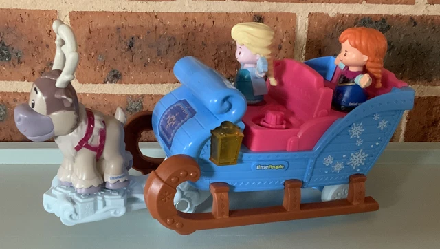 FISHER PRICE LITTLE People “ Frozen” Carriage/ Sled With Elsa, Anna ...