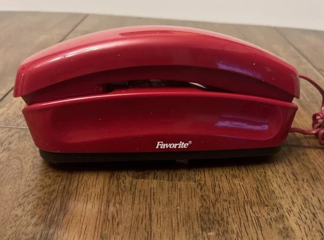 VINTAGE WESTERN ELECTRIC Bell System Red Push Button Trimline Telephone ...