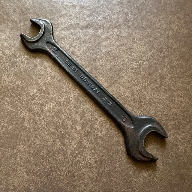 VINTAGE DOWIDAT MERCEDES BENZ DIN-895 14mm x 17mm OPEN SPANNER MADE IN ...