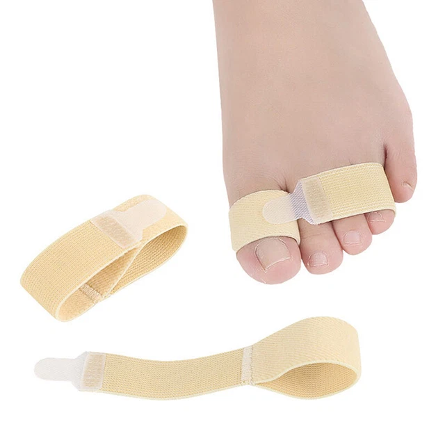 TOES BROKEN TOE Wraps Cushioned Bandages Hammer Toe Straightener Splint ...