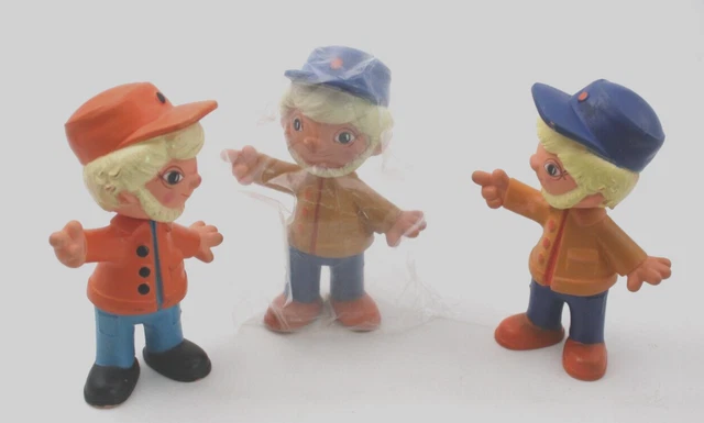 3 X WESTDEUTSCHES Sandmännchen West Sandmann Goebel m. blaue orange ...