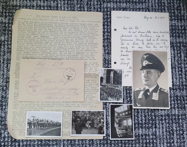 ORIGINAL GERMAN WW2 Soldiers letter.cigarette Cards/portrait Photo ...