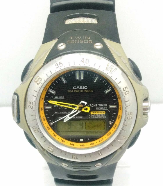 CASIO SEA-PATHFINDER SPF-51 Twin Sensor 2347 Ana-Digi Quartz Vintage ...