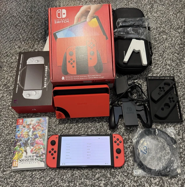 NINTENDO SWITCH OLED Mario Red Ed. + Super Smash Bros Ultimate ...