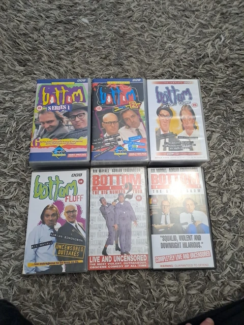 BOTTOM SERIES 1/2/3 And 3 Live Shows VHS BBC Comedy Rik Mayall Ade ...