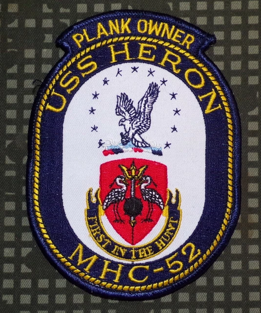 US NAVY USS Heron MHC-52 Plank Owner Full Color Embroidered Patch $7.95 ...