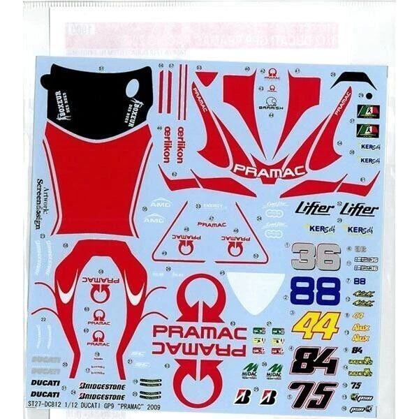 STUDIO27 DECALS FÜR TAMIYA 1/12 DUCATI GP9 PRAMAC 2009 aus Japan EUR 28 ...