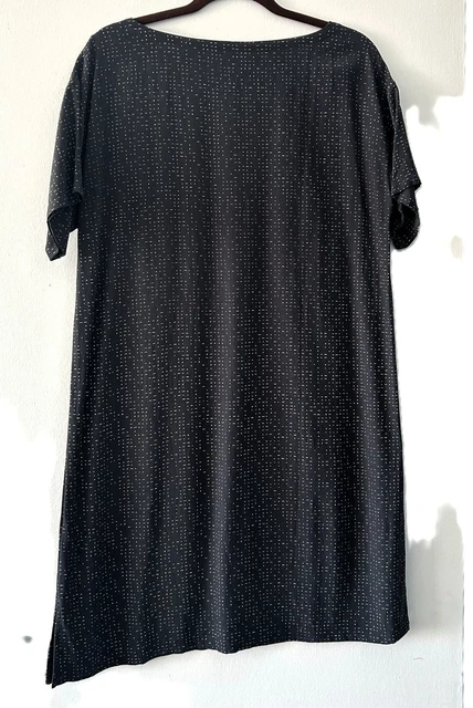 EILEEN FISHER MORSE Code Graphite Gray Knee Length Fluid Shift Dress Small £43.06 - PicClick UK