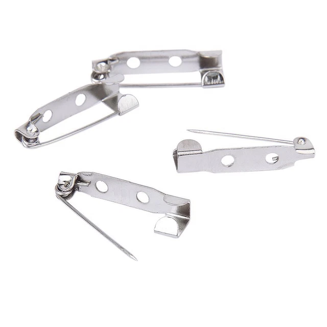 50PCS 20MM STAINLESS Steel Back Safety Catch Bar Brooch (Silver) $15.39 ...