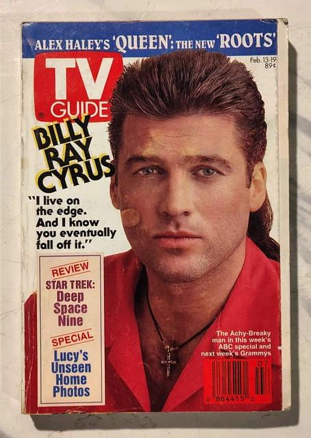 TV GUIDE MAGAZINE Vintage Feb 13 - 19th 1993 Billy Ray Cyrus Lucille ...