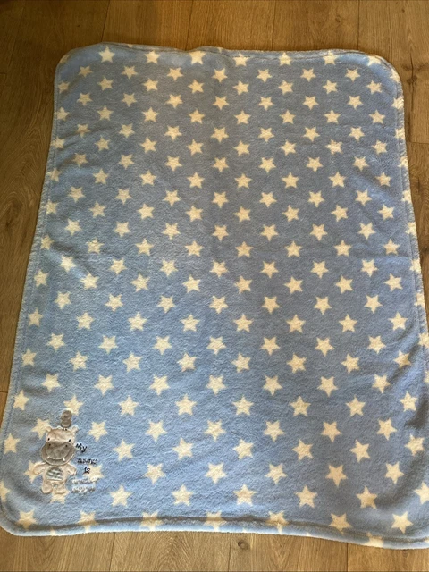 PRIMARK BABY EARLY Days My Name is Hector Hippo Stars Blue Blanket ...