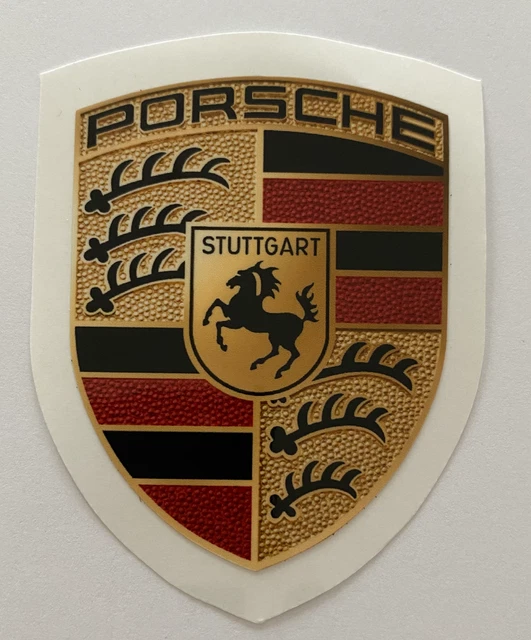 STEMMA ORIGINALE PORSCHE stemma logo cartello adesivo sticker 6,5 x 5 ...