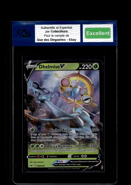 CARTE POKÉMON DHELMISE V EB01 Épée & Bouclier 9/202 RARE Holo Full Art ...