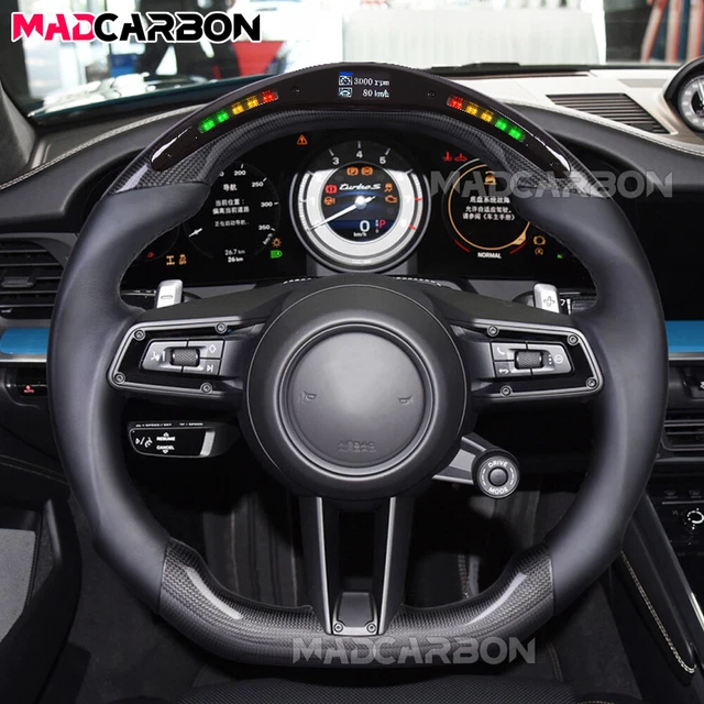 CARBON FIBER LED Steering Wheel Fit Porsche Panamera Taycan Macan ...