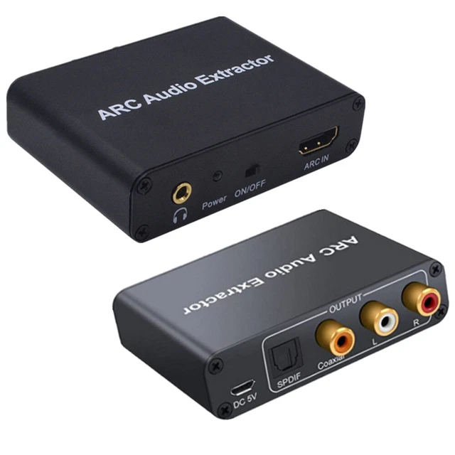 HDMI ARC AUDIO Extractor Digital DAC to RCA Coax SPDIF 3.5mm Converter ...