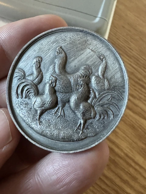 ANTIQUE AGRICULTURE LIVESTOCK Poultry Silver Medal by J FRAY B.HAM in ...