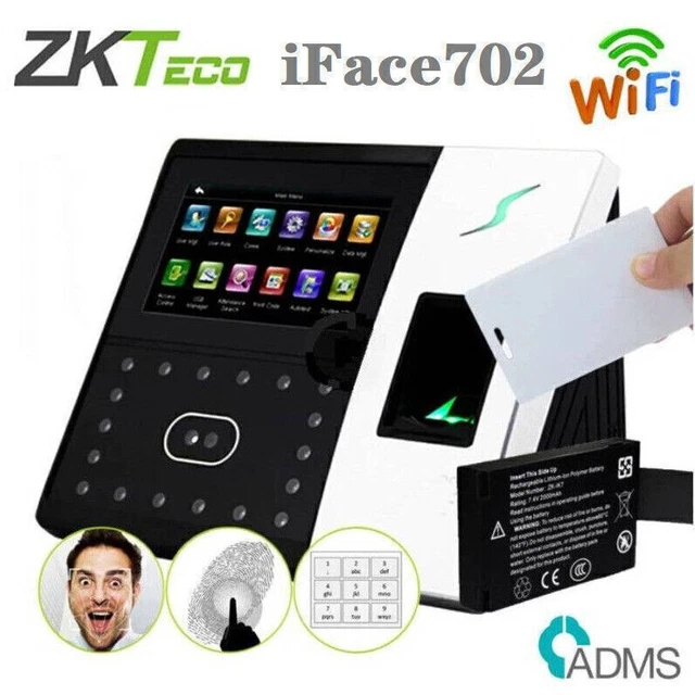 Zkteco Iface702 Face Biometric Fingerprint Recognition Time Clock Access Control £179 99