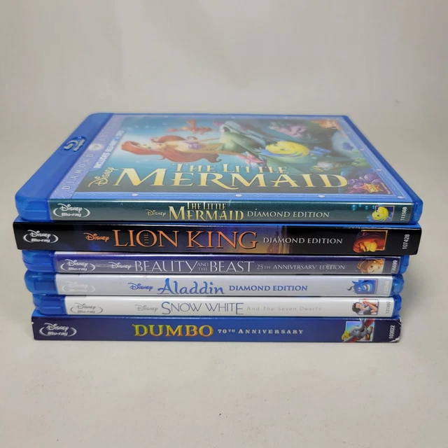 DISNEY CLASSIC (BLU-RAY Lot of 6) Little Mermaid Aladdin Lion King ...