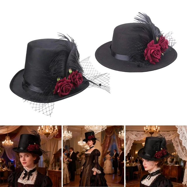 TOP HAT COSTUME Prop Cosplay Accessories for Headgear Gentleman Unisex ...