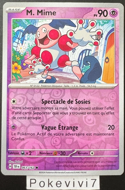CARTE POKEMON M. MIME 063/162 Reverse EV5 Ecarlate et Violet 5 TEF FR ...