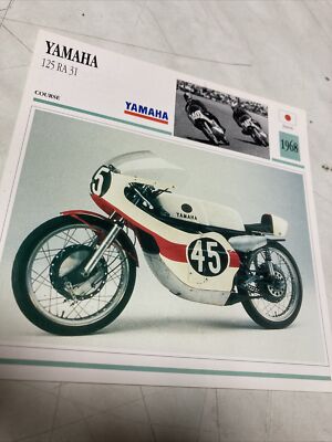 YAMAHA 125 RA31 1968 fiche carte moto de collection Atlas Japon EUR 5 ...